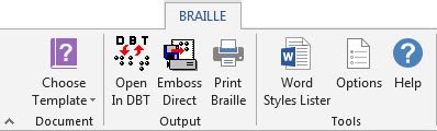 Using the BANA Braille Template for Word